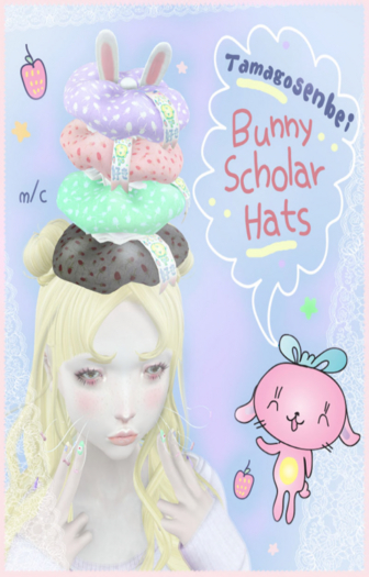 Second Life Marketplace Ts Bunny Scholar Hat Fatpack